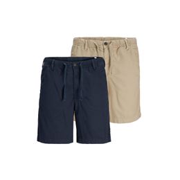Jack & Jones JACK & JONES Herren Bermudas "Bermuda-Shorts JPSTJAIDEN CAMPAIGN HYBRID BONDI 2PK", bunt, Gr. S, Obermaterial: 80% Baumwolle CO. 20% Leinen LI., Hosen