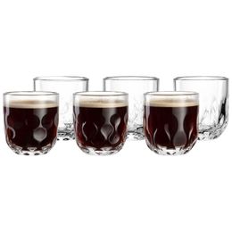 Leonardo Latte-Macchiato-Glas "Kaffeegl&auml;ser-Set (1/2/3) Gocce 220 ml 6er Set transparent", 6 tlg., bunt, Trinkgef&auml;&szlig;e