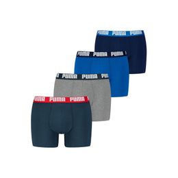 Puma Herren Boxershorts "Boxershort 4er Pack", Gr. M, blau, Obermaterial: 95% Baumwolle CO. 5% Elasthan EL., Unterhosen