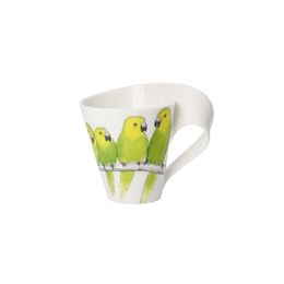 Villeroy & Boch VILLEROY & BOCH Becher "Becher mit Henkel NewWave Caff&egrave; 300 ml wei&szlig;-gr&uuml;n", bunt, Trinkgef&auml;&szlig;e
