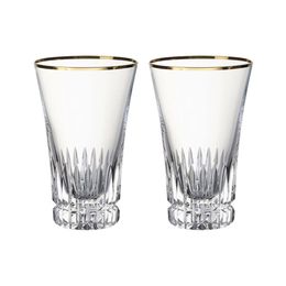 Villeroy & Boch VILLEROY & BOCH Longdrinkglas "Longdrinkgl&auml;ser Grand Royal Gold 300 ml 2er Set transparent-gold", 2 tlg., bunt, Trinkgef&auml;&szlig;e