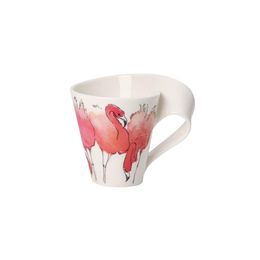 Villeroy & Boch VILLEROY & BOCH Becher "Becher mit Henkel NewWave Caff&egrave; 300 ml wei&szlig;-rosa", bunt, Trinkgef&auml;&szlig;e
