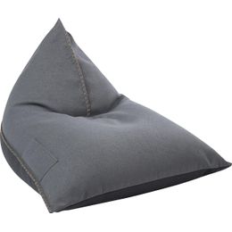 Sitzsack SITTING POINT, B:115cm H:90cm T:110cm, grau, Polyester, Kinderzimmer, Sitzs&auml;cke, "Canvas Calypso", auff&auml;llige Kreuznaht
