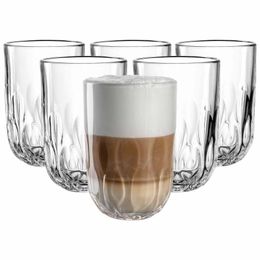 Leonardo Latte-Macchiato-Glas "Latte Macchiato Gl&auml;ser (3) Gocce 390 ml 6er Set transparent", 6 tlg., bunt, Trinkgef&auml;&szlig;e