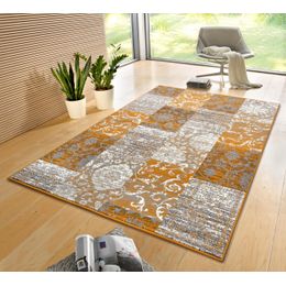 Teppich Hanse Home, B:80cm H:9mm L:150cm, gelb, Polypropylen (PP), Wohnzimmer, Teppiche, "Bloques", Kurzflor, Weich, Mehrfarbig, Wohnzimmer,
