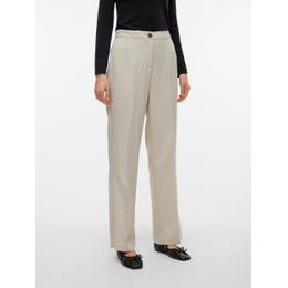 V&eacute;ro Moda VERO MODA Damen Anzughose "VMRITA MW STRAIGHT PANT NOOS", beige, Gr. XS, unifarben, Web, Obermaterial: 98% Polyester, 2% Elasthan, Hosen