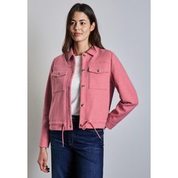 Street One Damen Kurzjacke, rosa, Gr. 44, unifarben, Stoff, 90% Polyester, 10% Viskose, Jacken, mit Tunnelzug am Saum