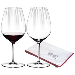 Rotweinglas "Cabernet Merlotgl&auml;ser inklusive Poliertuch Performance 834 ml 2er Set transparent", bunt, RIEDEL THE WINE GLASS COMPANY, Trinkgef&auml;&szlig;e