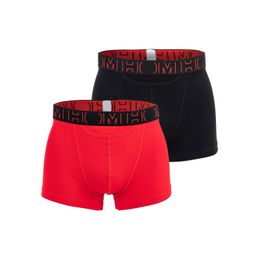 HOM Herren Boxershorts "Boxershort HOM Boxerlines 2 2er Pack", Gr. S, schwarz, Obermaterial: 95% Baumwolle CO. 5% Elasthan EL., Unterhosen