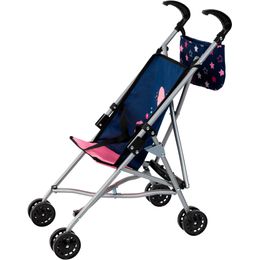 BAYER Kinder Puppenbuggy, blau, Kunststoff, Metall, Polyester, B:27cm H:56cm T:47cm, Puppenwagen, mit Tasche