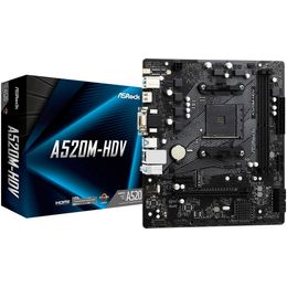 Asrock Mainboard "A520M-HDV", B:20,1cm T:23cm, schwarz, Mainboards