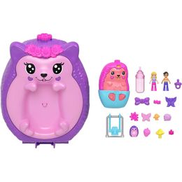 Polly Pocket Kinder Spielwelt "Igel-Mama & Baby Schatulle", bunt, Kunststoff, B:14cm H:7,4cm T:18cm, Spielfigurenwelten