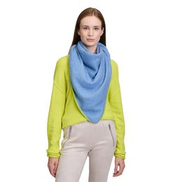 Cartoon Damen Schal "Damen unifarben", blau, Polyester, Modet&uuml;cher, Zierstich