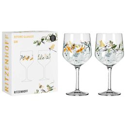 Ritzenhoff Gl&auml;ser-Set "Gin-Gl&auml;ser Botanic Glamour 720 ml 2er Set transparent", 2 tlg., bunt, Trinkgef&auml;&szlig;e