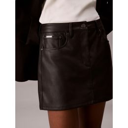 Damen Lederimitatrock "FAUX LEATHER 5PKT MINI SKIRT", schwarz, Gr. 8, Calvin Klein Jeans, unifarben, Web, Obermaterial: 100% Polyester, R&ouml;cke,