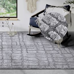 Designteppich ELLE DECORATION, B:200cm H:18mm L:280cm, grau, Polyester, Teppiche, "Artistique", Hochflor, Shaggy, L&auml;ufer, weich, Langflor, modern,