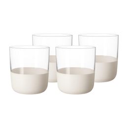 Villeroy & Boch VILLEROY & BOCH Whiskyglas "Whiskybecher Manufacture Rock 250 ml 4er Set wei&szlig;-transparent", bunt, Trinkgef&auml;&szlig;e
