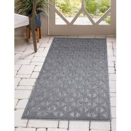 Teppich Carpet City, B:80cm H:5mm L:150cm, grau, Polypropylen, Wohnzimmer, Teppiche, "In-& Outdoorteppich Santorini 446, 3D-Effekt, Geo-Muster",