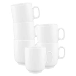 Seltmann Weiden Becher "Henkelbecher Sento Home 400 ml 6er Set wei&szlig;", 6 tlg., wei&szlig;, Trinkgef&auml;&szlig;e