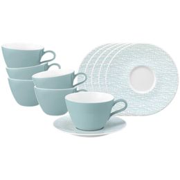 Seltmann Weiden Tasse "Milchkaffeetassen mit Untertassen Life Fashion 370 ml 6er Set", 12 tlg., gr&uuml;n, Trinkgef&auml;&szlig;e