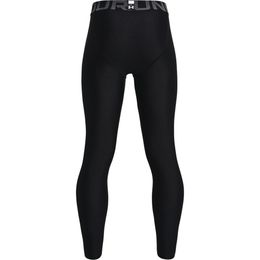 Under Armour Kinder Trainingstights "UA HG ARMOUR LEGGINGS"schwarz,, wei&szlig;, Gr. XL, Obermaterial: 86% Polyester, 14% Elasthan, Hosen, sportlicher