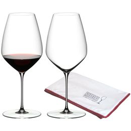 Rotweinglas "Syrah / Shiraz Weingl&auml;ser + Poliertuch Veloce 720 ml 2er Set transparent", bunt, RIEDEL THE WINE GLASS COMPANY, Trinkgef&auml;&szlig;e