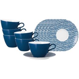 Seltmann Weiden Tasse "Milchkaffeetassen mit Untertassen Life Fashion 370 ml 6er Set", 12 tlg., blau, Trinkgef&auml;&szlig;e