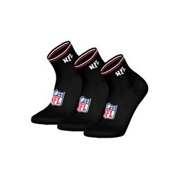NFL Damen Kurzsocken "Socken NFL SHIELD 3Pack Quarter Socks 3er Pack", Gr. 39, schwarz, Obermaterial: 70% Baumwolle CO. 29% Polyester PES. 1%
