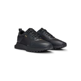 BOSS Herren Sneaker "Sneaker Jonah Runn meth", Gr. 44, schwarz, Obermaterial: 100% Polyester PES. Futter: 100% Polyester PES. 70% EVA EVA. 30% Gummi