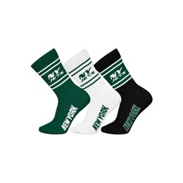 NFL Damen Kurzsocken "Socken NFL 3Pack Crew Socks 3er Pack", Gr. 43, bunt, Obermaterial: 58% Baumwolle CO. 39% Polyester PES. 3% Elasthan EL., Socken