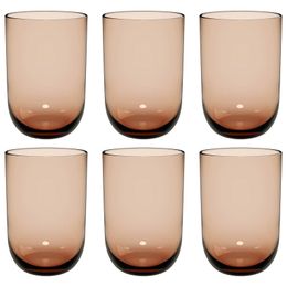 Longdrinkglas "Longdrinkbecher Like Glass 385 ml 6er Set", 6 tlg., braun, LIKE. BY VILLEROY & BOCH, Trinkgef&auml;&szlig;e