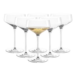 Leonardo Champagnerglas "Champagnerschalen Puccini 350 ml 6er Set transparent", 6 tlg., bunt, Trinkgef&auml;&szlig;e