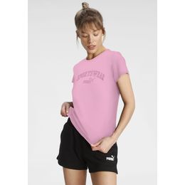 Puma Damen T-Shirt "ESS+ LOGO LAB TEE", rosa, Gr. S, bedruckt, Jersey, Obermaterial: 100% Baumwolle, Shirts, Regular Fit, Kurzarm,