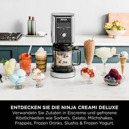 Ninja Eismaschine "NC502EU Creami Deluxe, 10-in-1 Eis-und Eisgetr&auml;nkmaschine", B:30,5cm H:42,2cm T:21,4cmschwarz, silber, Eismaschinen, Mit 2x 710 ml