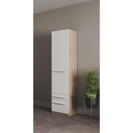 Kleiderschrank Priess, B:48cm H:193cm T:36cm, wei&szlig;, Holzwerkstoff, Schlafzimmer, Schr&auml;nke, "Schrank Garderobe W&auml;scheschrank Barcelona in 5 Breiten",