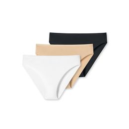 Damen Slip "Slip 3er Pack", uncover by Schiesser, Gr. M, bunt, Obermaterial: 95% Baumwolle CO. 5% Elasthan EL., Unterhosen