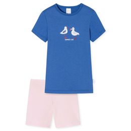 Schiesser M&auml;dchen Hausanzug "Pyjama", Gr. 116, blau, Obermaterial: 100% Baumwolle CO(Bio)., Homewear-Sets