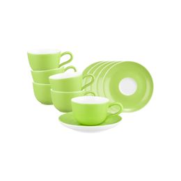 Seltmann Weiden Tasse "Espressotasse mit Untertasse Liberty Pure Colors 90 ml 6er Set", 12 tlg., gr&uuml;n, Trinkgef&auml;&szlig;e
