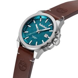 Timberland Herren Quarzuhr "Mohegan"dunkelbraun, blau, Armbanduhren, Armbanduhr, Herrenuhr, Lederarmband, analog, Tag