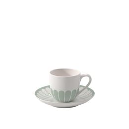 Villeroy & Boch VILLEROY & BOCH Tasse "Espressotasse mit Untertasse Fleur Couleur 70 ml", 1 tlg., gr&uuml;n, Trinkgef&auml;&szlig;e