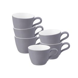 Seltmann Weiden Espressotasse "Espressotassen Life Fashion 90 ml 6er Set", 6 tlg., grau, Trinkgef&auml;&szlig;e