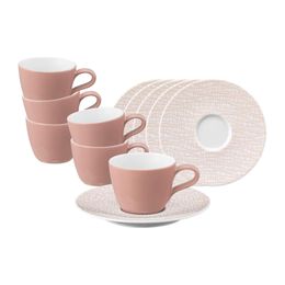 Seltmann Weiden Tasse "Espressotassen mit Untertassen Life Fashion 90 ml 6er Set", 12 tlg., rosa, Trinkgef&auml;&szlig;e