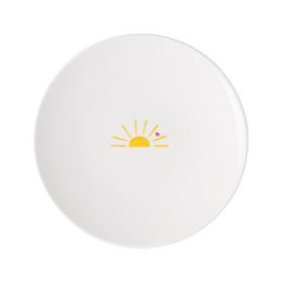Villeroy & Boch VILLEROY & BOCH Fr&uuml;hst&uuml;cksteller "Fr&uuml;hst&uuml;cksteller Hello Sunshine With Love &oslash; 21,2 cm wei&szlig;-gelb", bunt, Speiseteller