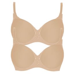 Viania Damen T-Shirt-BH "2er Pack Spacer B&uuml;gel BH Carola", Gr. 70, beige, Stoff, Obermaterial: 62% Polyamid PA. 27% Polyester PES. 11% Elasthan EL.,