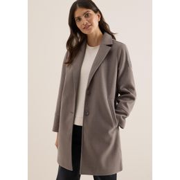 Cecil Damen Kurzmantel, beige, Gr. XXL, unifarben, Web, Obermaterial: 90% Polyester, 10% Viskose. Futter: 100% Polyester, M&auml;ntel, in Woll-Optik