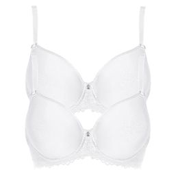 Viania Damen T-Shirt-BH "2er Pack Spacer B&uuml;gel BH Leni", Gr. 100, beige, Stoff, Obermaterial: 46% Polyamid PA. 45% Polyester PES. 9% Elasthan EL., BHs