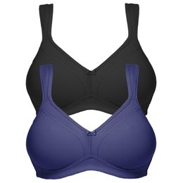 SuSa Damen B&uuml;gelloser BH "2er Pack BH ohne B&uuml;gel Topsy", Gr. 90, bunt, Stoff, Obermaterial: 83% Polyester PES. 17% Elasthan EL., BHs