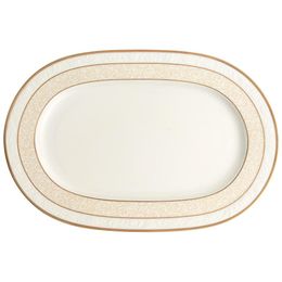 Villeroy & Boch VILLEROY & BOCH Servierplatte "Servierplatte Ivoire 35 x 24 cm wei&szlig;-gold", B/H/L: 35cm, bunt, Servierplatten