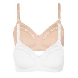 LISCA Damen Soft-BH "2er Pack Soft BH Manja", Gr. 80, bunt, Spitze, Obermaterial: 100% Baumwolle CO., BHs