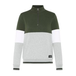 oxmo Damen Troyer "Longsweatshirt OXOmaren", gr&uuml;n, Gr. XL, Obermaterial: 80% Polyester PES. 20% Baumwolle CO., Pullover